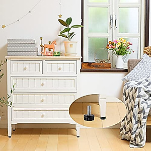 1/4" UNC Thread Adjustable Furniture Levelers - 30 PCS Screw on Leveling Feet - Galvanized Steel Furniture Feet for Table, Chair, Patio and Outdoor Furniture Legs