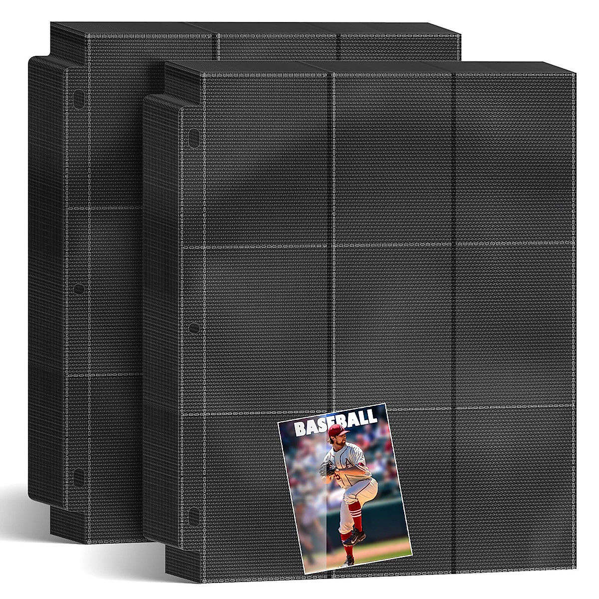 900 Pockets Trading Baseball Card Sleeves Binder, 50 Pages Double-Sided Protector Sports Card Binder Fit for MTG YU-GI-OH Cards, Football Cards, Game Cards, Standard Sized Cards for 3-Ring Binder