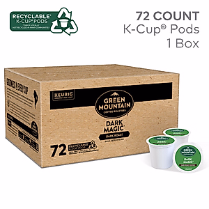 Green Mountain Coffee Roasters Dark Magic, Single-Serve Keurig K-Cup Pods, Dark Roast Coffee Pods, 12 Count (Pack of 6)