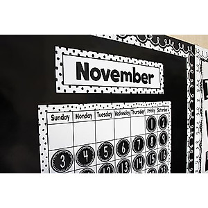 Teacher Created Resources Black Painted Dots on White Straight Rolled Border Trim (TCR8910)