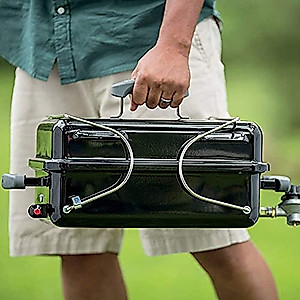 Portable Gas BBQ Grill, Outdoor Grill And Stove, Small Gas Barbecue, for Garden, Patio, Backyard, Camping, Black