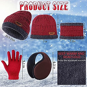 Liitrsh 24 Pcs Kids Winter Hat Scarf Glove Earmuffs Set Knitted Beanie Caps Gloves Mittens Earflaps for Boy Girl 2-8 Years(Multicolor)