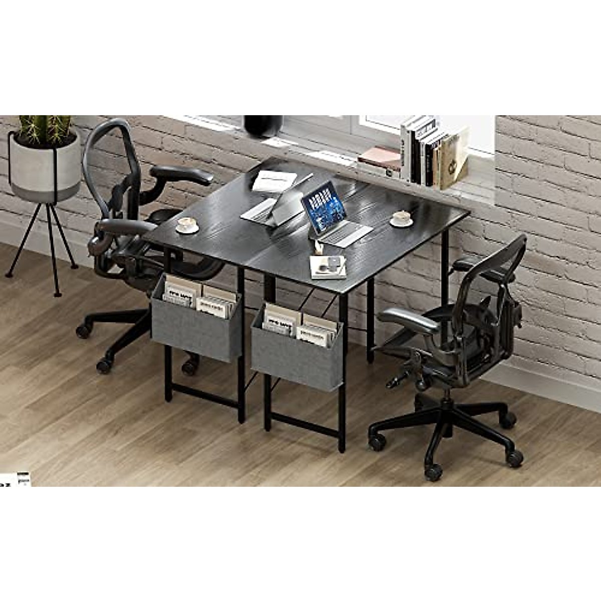 Pamray 32 Inch Computer Desk for Small Spaces with Storage Bag, Home Office Work Desk with Headphone Hook, Small Office Desk Study Writing Table