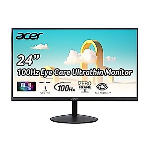 Acer SB242Y Hbi 23.8" Full HD (1920 x 1080) Zero-Frame Gaming Office Monitor | AMD FreeSync Technology | Ultra-Thin Stylish Design | 100Hz | 1ms (VRB) | Low Blue Light | Tilt | HDMI & VGA Ports