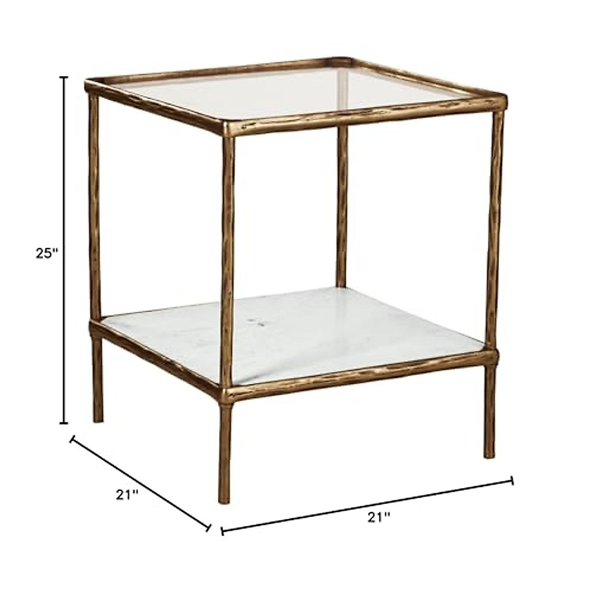 Signature Design by Ashley Ryandale Contemporary Accent Table, Antique Brass Finish