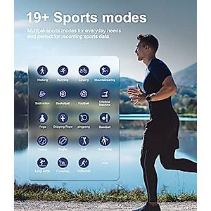 Military Smart Watch Men(Answer/Make Calls),Sport Outdoor Watch with Heart Rate/Blood Oxygen/Blood Pressure/Sleep Monitor,19 Sports Modes,Step Counter,IP67 Waterproof Fitness Tracker for Android iOS