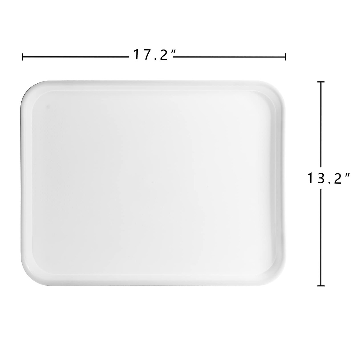 Aebeky Plastic Cafeteria Trays,Fast Food Serving Trays,13"X17",Set of 6(White)