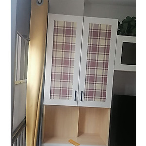 Peel and Stick Farmhouse Style Plaid Contact Paper Shelf Liner for Kitchen Cabinets Pantry Table Dresser Drawer Furniture Wall Decal 17.7X117 Inches