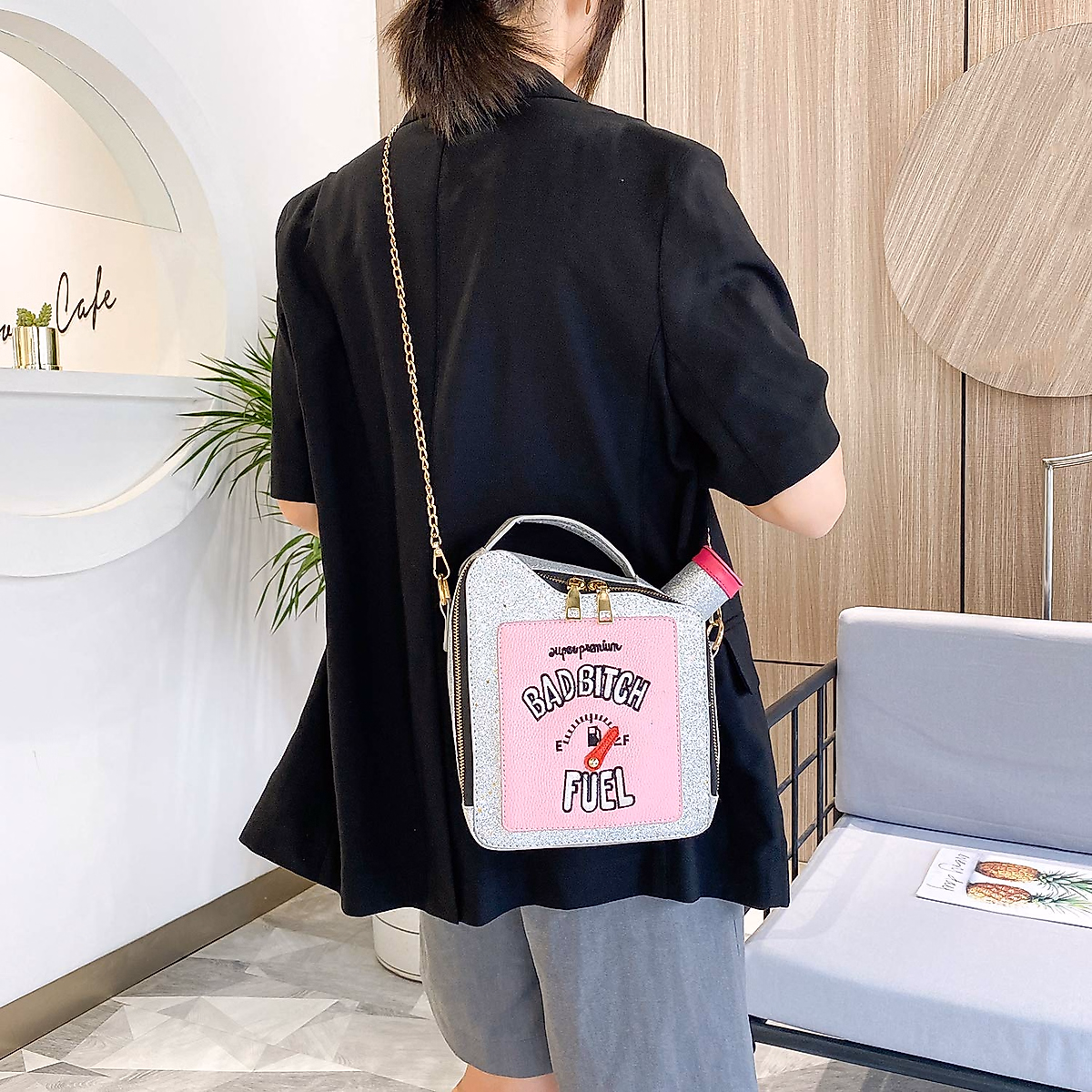 KUANG! Women Fashion Sequin Crossbody Bag Fun Gasoline Handbag Shoulder Bag for Women Messenger Tote Bags