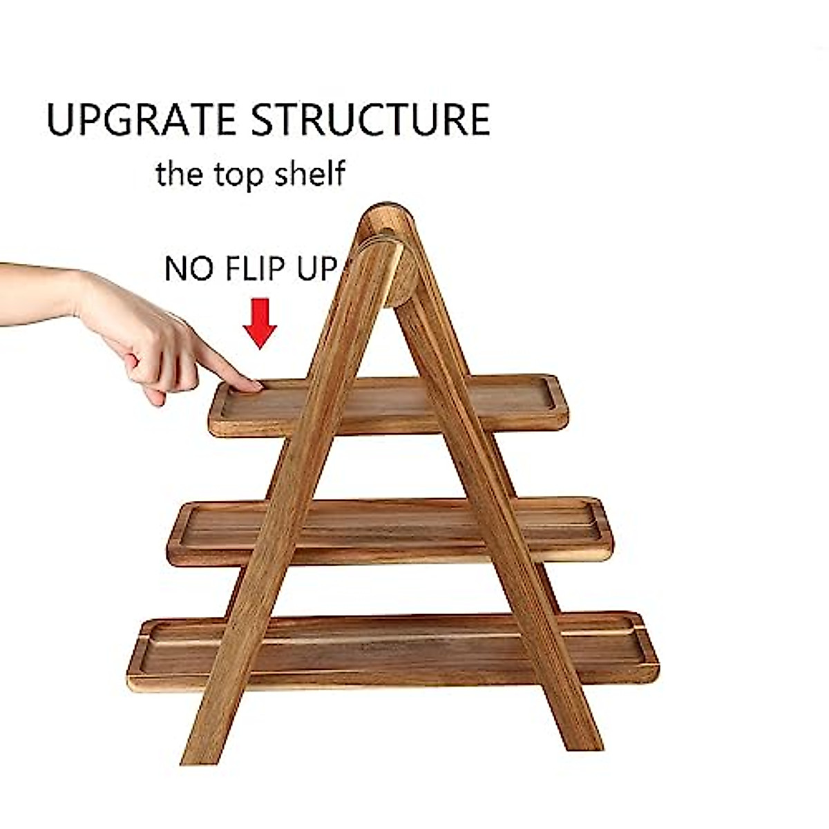 3 Tier Tray Serving Stand Acacia Wood Platter Charcuterie Tiered Set for Entertaining Gethering Food Display Vendor Events Fruit Dessert Appetizer Cheese