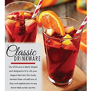 Clear Glass Beer Cups – 4 Pack – All Purpose Drinking Tumblers, 16 oz – Elegant Design for Home and Kitchen – Lead and BPA Free, Great for Restaurants, Bars, Parties – by Kitchen Lux