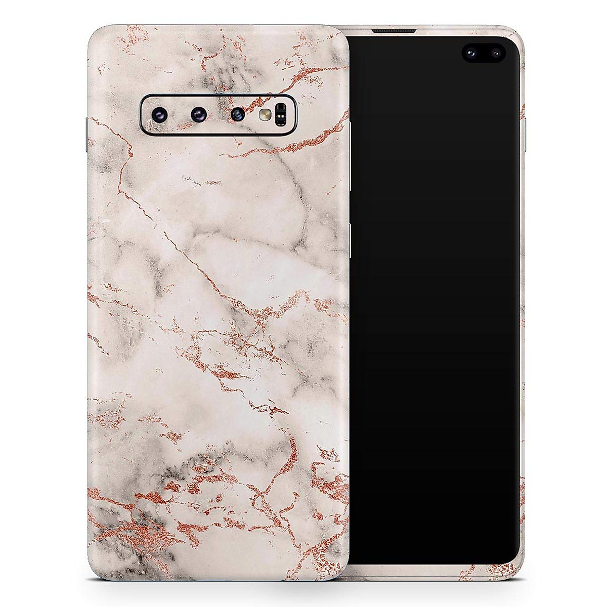DesignSkinz Rose Pink Marble & Digital Gold Frosted Foil V4 Protective Vinyl Decal Wrap Skin Cover Compatible with The Samsung Galaxy S20 (Screen Trim & Back Glass Skin)