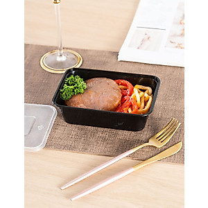 Hemind Meal Prep Container 24 oz[50 Pack ] Disposable Food Containers with Lids to go Containers for Food, Freezer & Microwave Safe BPA Free