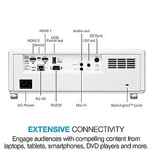 Optoma GT1090HDRx Short Throw Laser Home Theater Projector | 4K HDR Input | Reliable Lamp-Free Operation 30,000 Hours | Bright 4,200 Lumens for Day and Night Viewing