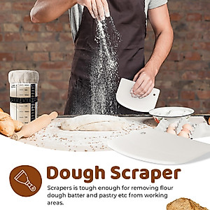 Jodhu Sourdough Starter Jar Kit 24oz with Spatula & Dough Scraper Wide mouth Aluminium lid thermometer Dated Rubber feeding band Sewn cloth cover for baking Sourdough culture bread yeast