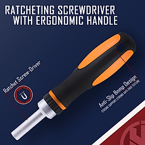 KNINE OUTDOORS Screwdriver Set Repair Kit Maintenance Tools with File Set, Hex Key Set, Ergonomical Designed T-BAR Ratcheting Wrench Rubber Mallet Bits Wrenches Adapters Pin Punches, 138 Set