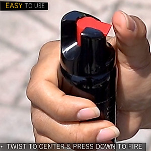 POLICE MAGNUM Large Pepper Spray Max Strength Portable Security- 16 ft Range- Made in The USA- 4oz Twist Lock (Red)