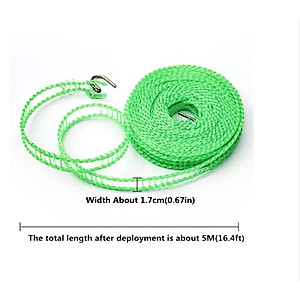 Cafurty 3 PCS Clothesline Clothes Drying Rope Portable Travel Clothesline Adjustable for Indoor Outdoor Laundry Clothesline, Windproof Clothes Line - 5M