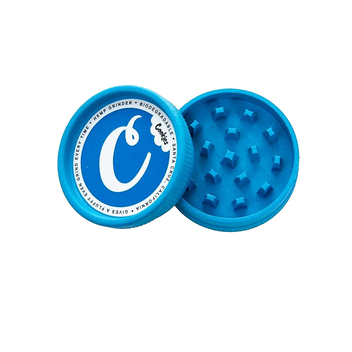 Santa Cruz Shredder x Cookies Grinder for Herbs Knurled Top for Stronger Grip Size Medium 2.2" (2, Blue)