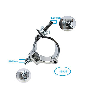 Aluminum Mounting Stage Light truss Clamp 1-1/4 inch (32-35mm) OD Tubing/Pipe for Stage Light Moving Head Light Par Light Spotlight Fits Max Heavy Duty Load 165lb (2PCS)