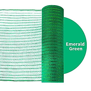 2 Rolls Emerald Green Deco Mesh Ribbon 10 in x 30 ft Mesh Ribbon for St. Patrick's Day DIY Wreath Supplies Party Christmas Tree Decorations Poly Mesh Gift Wrapping Bows