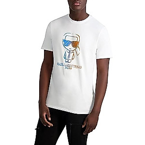 Karl Lagerfeld Paris Men's Soft Cotton Everyday Sportswear T-Shirt, White, Large