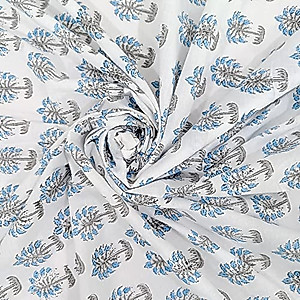 Trade Star Handmade Attractive Indian Floral Pattern Fabric Beautiful Designer Fabric for Dress Making 100% Pure Natural Dyed Cotton Fabric for Craftwork (Pattern - 5)