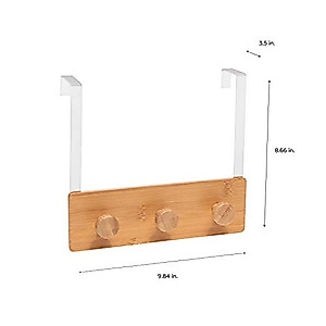 Simplify 3 Over The Door Hook | Closet | Bedroom | Bathroom | Laundry Room | Storage | Towel & Robe Hanger | Accessories Organizer | White