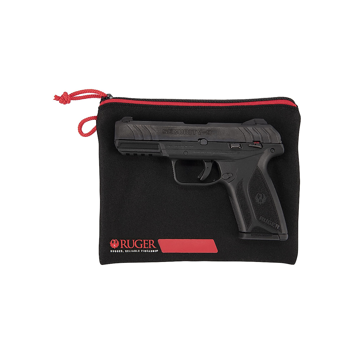 Allen Company Ruger® Lockable Handgun Storage Pouch with writeable ID Label, Full-Size 7" to 9" Handguns, Black