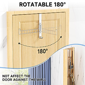Over the Door Hooks Hanger, Wall Mounted Drying Rack Clothing, Rotatable 180° Stainless Steel Door Coat Hanger for Clothes, Coats&Towels, Over the Door Drying Rack for Laundry Rooms, Bedroom, Bathroom