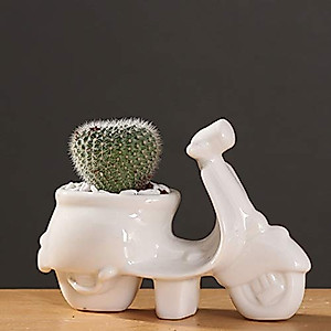 Happyyami Skeleton Decor 1pc Cartoon Flower Pot Ceramic Flower Pot Fleshy Flower Pot Flower Pots Bonsai Pot Desktop Bonsai Holder para De Mujer Interior Desk Topper Sculpture White Plant