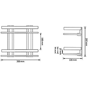 HYJMJJ Wall Mounted Coat Rack, Double Bathroom Glass Shelf Bathroom Shelf, Rust Swept Stainless Steel Shelves -71,for Home Kitchen