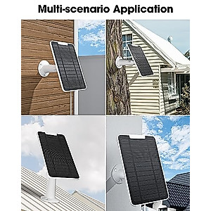 Solar Panel Charger Compatible with Google Nest Camera Outdoor & Indoor (Battery Version), 5W Solar Power for Google Nest Cam, IP65 Weatherproof, w/Secure Wall Mount & Screwdriver, 13ft Cable, 3 Pack