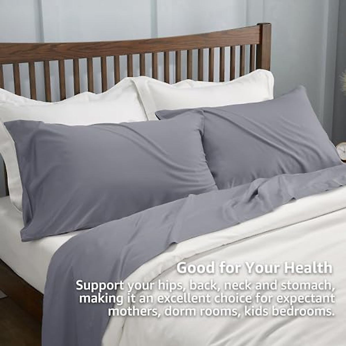 CozyLux Grey Pillow Cases King Size Set of 2, Rayon Derived from Bamboo Cooling Pillowcase with Envelope Closure, Gray Soft Silky Breathable Pillow Covers for Hot Sleepers & Night Sweat, 20x40 inches