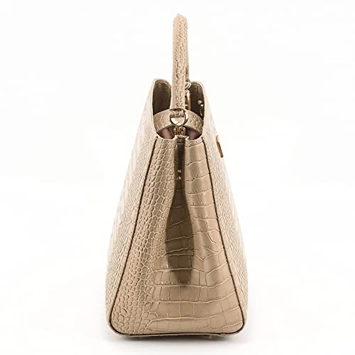 Alinari Firenze Leather Handbag for Women – Designer Crossbody Bag for Ladies in Elegant Italian Style – Made in Italy (Taupe Crocco)