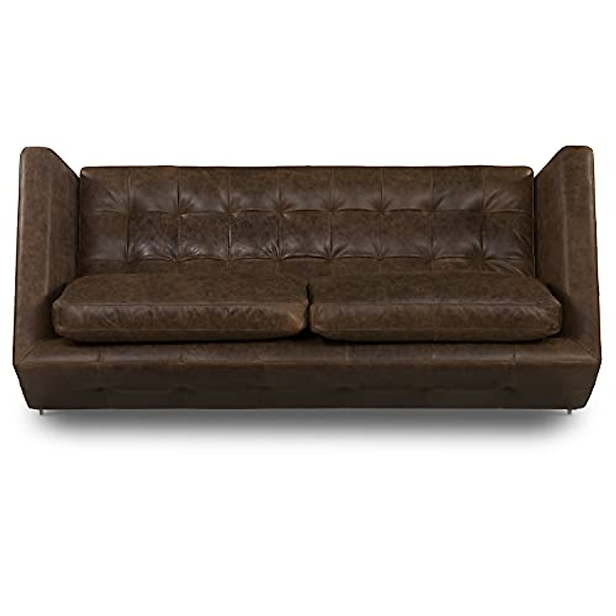 POLY & BARK Calle 90" Sofa, Brown Stone/Brushed Silver