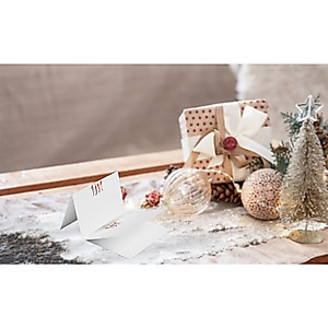 Christmas Table Place Card, 25-Piece Tent Style Cards Set, Special Paper Easy-to-Write and Foldable, Seating Cards for Christmas Party, Food Labels -C01