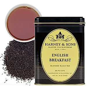 Harney & Sons English Breakfast, Loose Leaf Black Tea, 8 Ounce (Pack of 1) (packaging may vary)