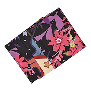 Uspring Moon Garden Tapestry Plants Flowers Tapestries Moon and Stars Tapestry Mandala Wall Tapestry Mystical Colorful Tapestry Wall Hanging for Room (36 × 48 inches)