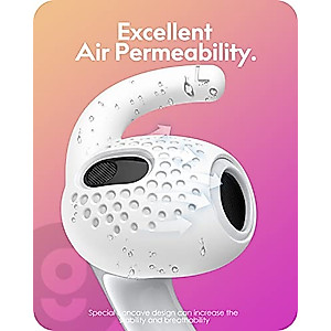 Gcioii - Upgraded Ear Hooks Covers for AirPods 3 [Added Storage Pouch] Sport Anti Slip Ear Tips Wings, Grip Tips Accessories Compatible with Apple AirPods 3rd Generation (White,3 Pairs)