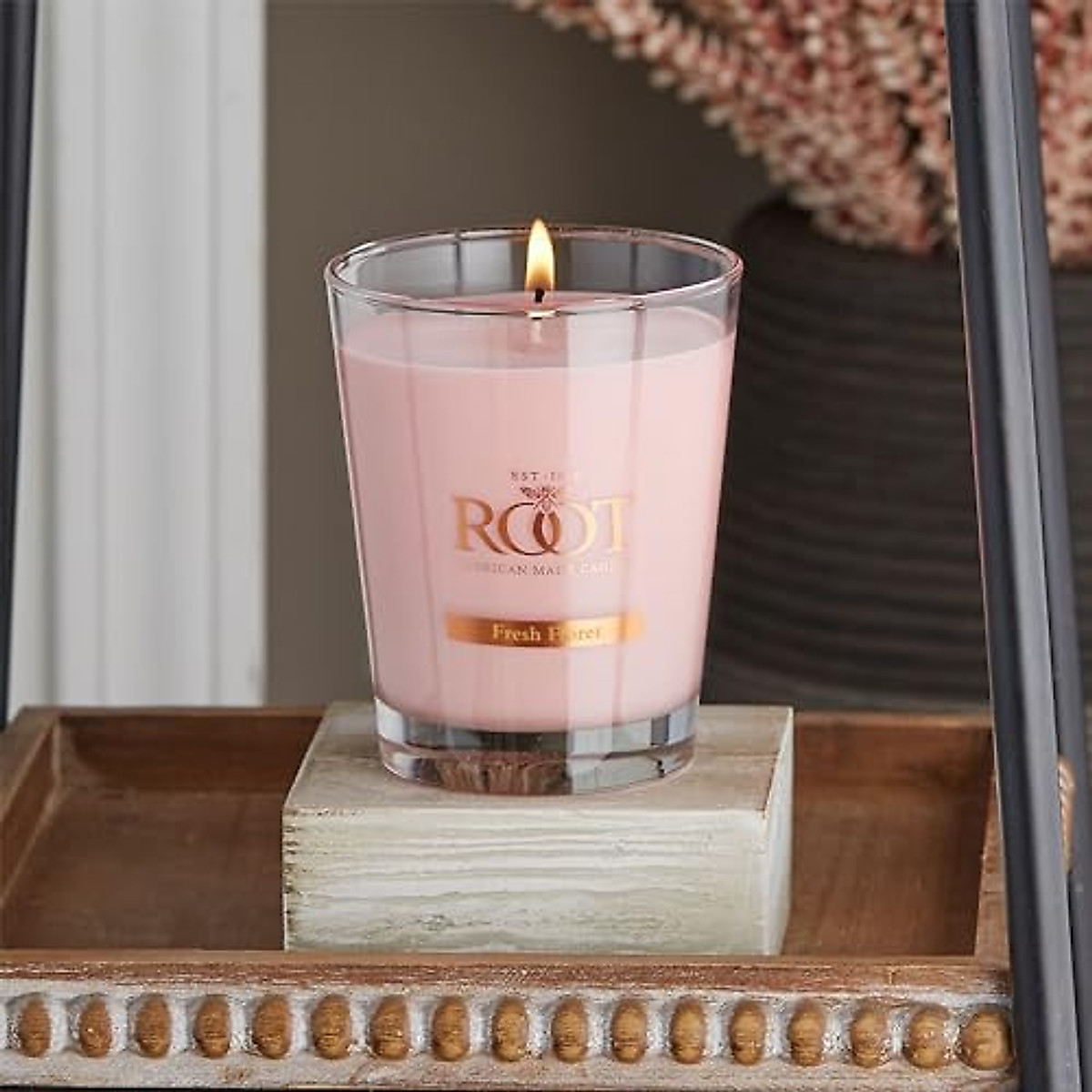 Root Candles Fall Scented Candles Honeycomb Premium Handcrafted Beeswax Blend Candle, Large Veriglass, Floret