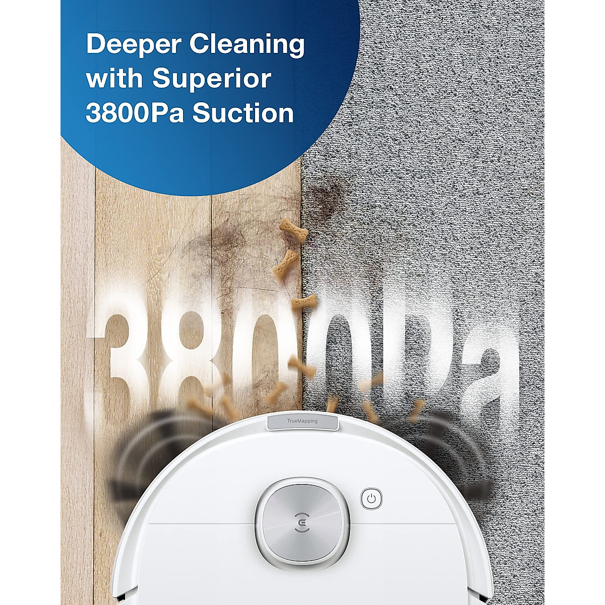 ECOVACS DEEBOT N10 PLUS Robot Vacuum and Mop Combo with Auto-Empty Station, Hands-Free Cleaning for 60 Days, 3800Pa Suction, 330mins Max Run-time, Precision Mapping with Lidar & dToF Sensors, White