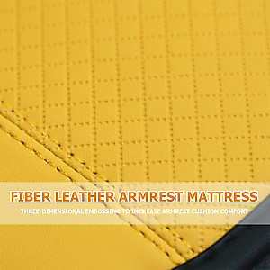 8sanlione Car Armrest Storage Box Mat, Fiber Leather Car Center Console Cover, Car Armrest Seat Box Cover Accessories Interior Protection for Most Vehicle, SUV, Truck, Car (Yellow)