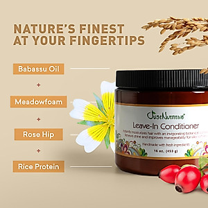 Just Nutritive Leave in Conditioner/Multitasking Leave In for All Hair Types/Pure ingredients fight frizz, split ends and creates radiant healthy shine