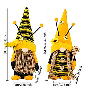 ROGENA Bee Decor Sunflower Decor Spring Decorations for Home Sunflower Decorations Spring Gnomes Bumble Bee Decor