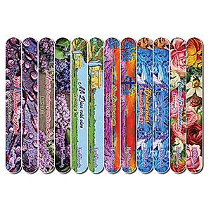 Spanish Christian Emery Board - Faith Hope Love (24-Pack) - 150/150 Grit Colorful Nail File - Nail Spa Party Favors Supplies - Stocking Stuffers Gift for Girls Women Kids Mom Girlfriend Christmas