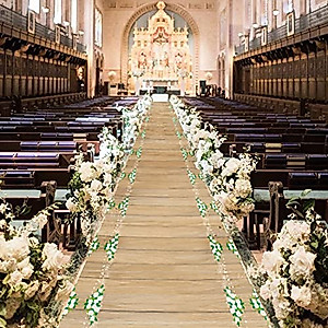 FANPROMS Wood Grain Aisle Runner for Wedding Ceremony 4FTx15FT Ployester Aisle Floor Runner Floral Carpet Runner with Carpet Tapes Rustic Aisle Runner Rug for Wedding Banquet Party Prom Runway