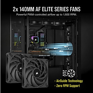 Corsair iCUE H115i RGB Elite Liquid CPU Cooler (16 Dynamic RGB LEDs, 140mm AF Elite Series FDB Fans, 280mm Radiator, iCUE Software Compatible, LGA 1700, 1200, 115X, 2066, and AM4 Sockets) Black