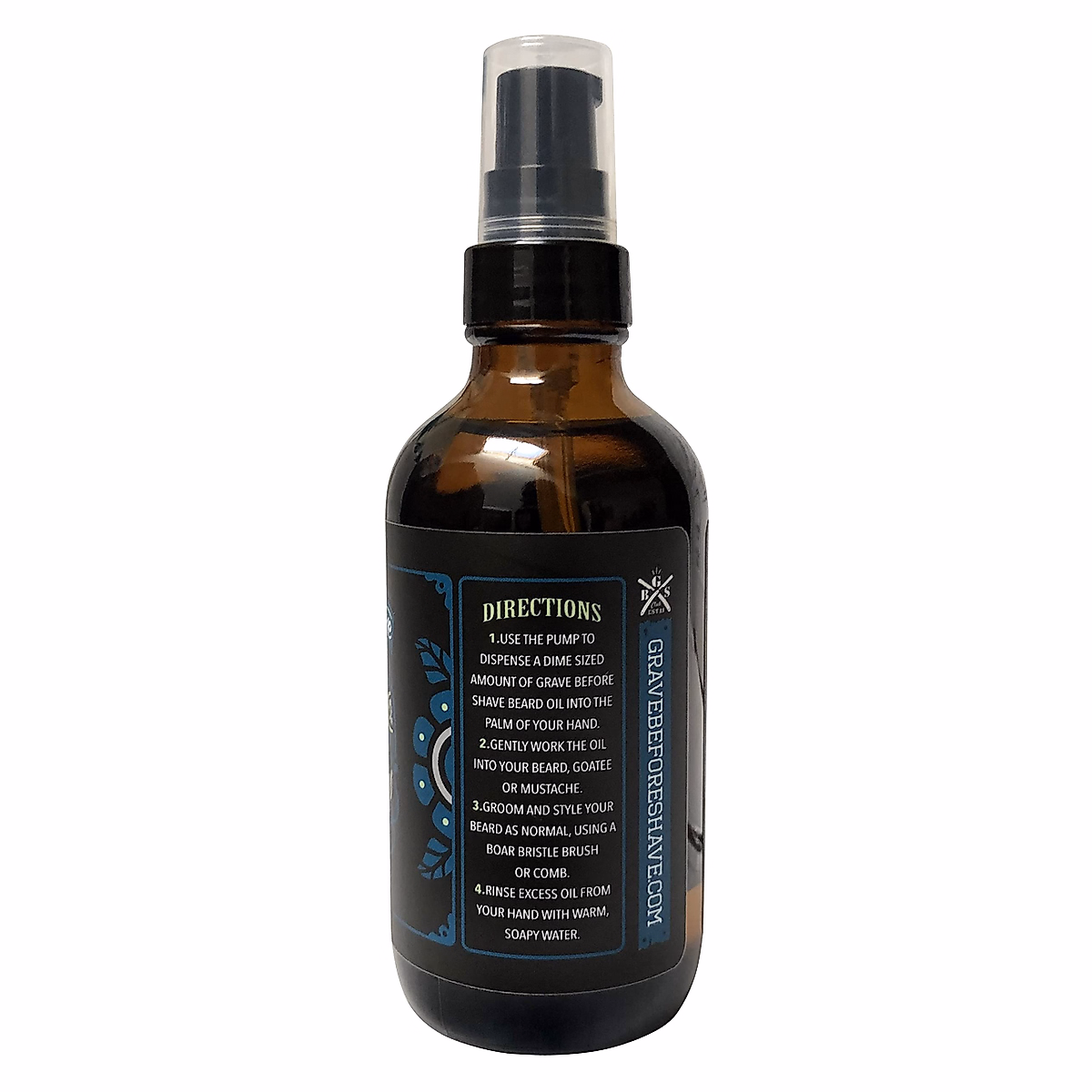 Grave Before Shave Leather/Cedar-wood scent Beard Oil 4 oz. BIG BOTTLE