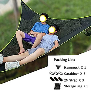 Triangle Hammock Tent Camping Multi Person Hammock 3 Point Design Suitable for 1~2 People